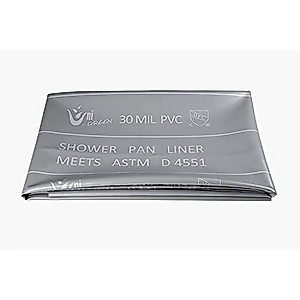 Uni-Green PVC Shower Pan Liner 30mil Thick in Grey Color. (6X7')