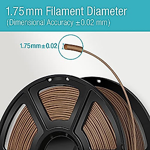 FLASHFORGE Wood 3D Printer Filament, 1.75mm (Dark Wood), 1kg Spool (2.2lbs), Guaranteed Fresh, Dimensional Accuracy +/- 0.02mm, Tangle-Free, Fits Most FDM Printers [Risk-Free]