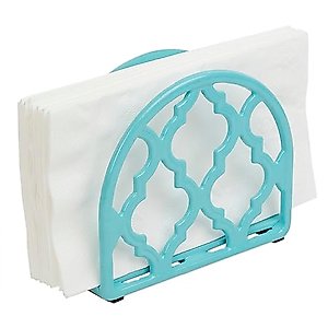 Lattice Collection Cast Iron Napkin Holder, By Home Basics (Turquoise) / Napkin Holders For Kitchen, Table Napkin Holder With Non-Skid Feet