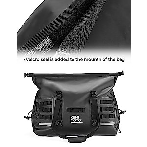 KEMIMOTO Motorcycle Dry Bag 50L, 500D PVC Waterproof Duffel Bag Motorcycle Luggage Travel Tail Bag Back Seat Rack Trunk Bag Comapatible with Touring Adventure for Motorcycle Trip Camping Rainproof
