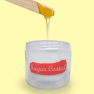 Sugar Coated Hair Removal Wax Kit for Leg Waxing, Sugar Wax for Leg Hair Removal with Wax Strips, Gentle and Non-Damaging Waxing Kit, Contains Essential Rosehip Oil to Moisturise Skin 200g