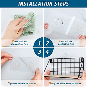 12 Pack Adhesive Hooks Sticker Strong Adhesive Wall Hooks Waterproof Adhesive Hooks for Shower Caddy Adhesive Replacement Clear Strong Sticker Hooks No Drilling Sticky Hanging Hooks (Double Hook)