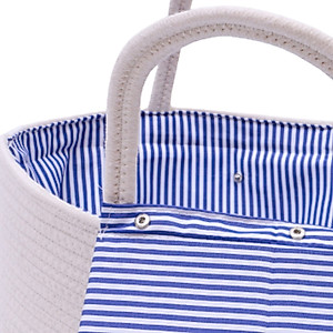 Baby Plus Me Diaper Caddy Organizer | Stylish Portable Nursery Basket with Removable Inserts | 100% Cotton Storage Bin for Changing Table | Easy to Use Snap On Buttons | Perfect Baby Gift (White)