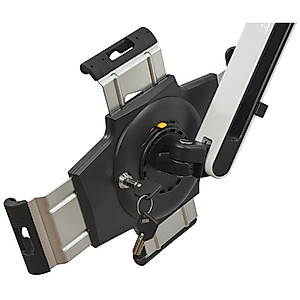 Displays2go, Extendable Wall Mounted Tablet Mount, Aluminum Construction – White, Black (IPROFLXWDA)