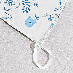 Abosbeet Blue Flower Duvet Cover Twin Botanical Garden Floral Comforter Cover Sets 1 Pillowshame Plant Branch Flower Beding Sets Kids Teens Adults Lightweight Soft Microfiber Hidden Zipper