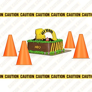 Frienda 11 Pcs Construction Birthday Party Supplies Plastic Traffic Cone Caution Tape Safety Road Parking Construction Cone Warning Tape for Halloween Party Outdoor Indoor(7.1 Inch Tall,Classic)