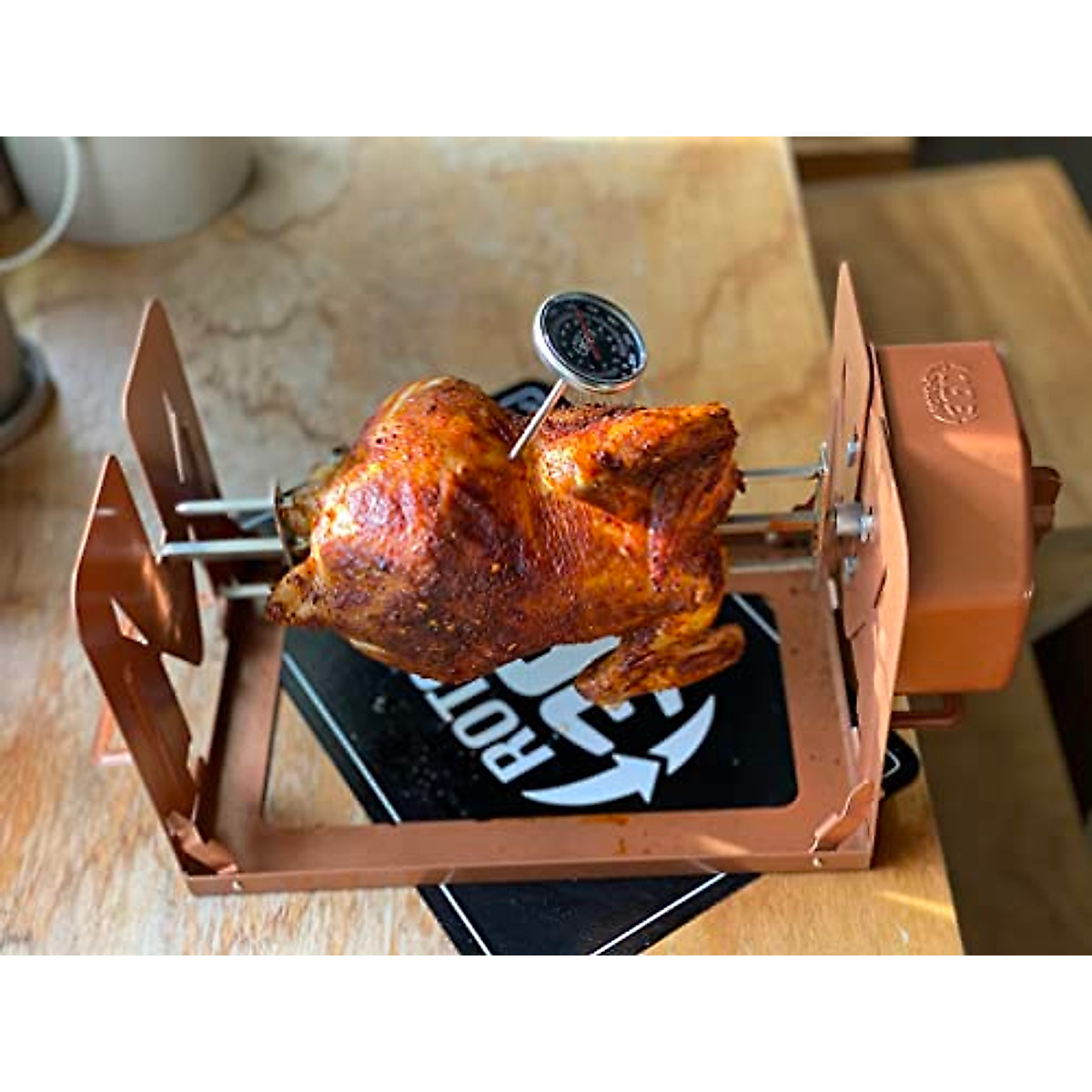 ROTO-Q 360 Family Bundle (COPPER) | The Ultimate Rotisserie Solution for Healthier Cooking | Portable, Versatile, and Energy-Efficient | Perfect for Convection Ovens, Air Fryers, BBQs, and Fire Pits | Self-Rotating Spit Roaster for Mouth-Watering Rotisser