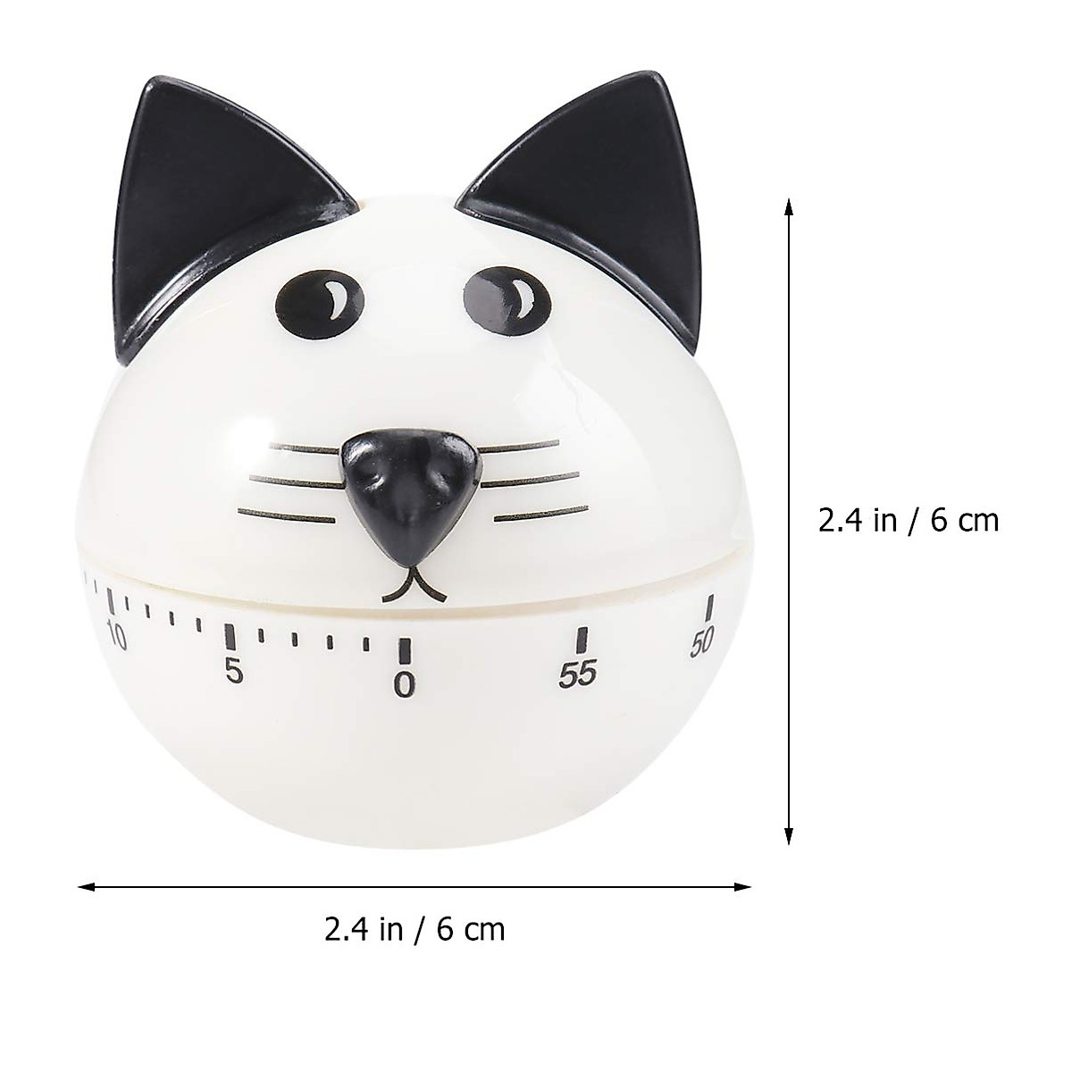 1Pc Manual Timer Plastic Lovely Kitchen Timer Cat Shaped Mechanical Timer Adorable Reminder Cartoon Cooking Timer Cooking Cooking Clock Timer Supplies Mechanical Timer
