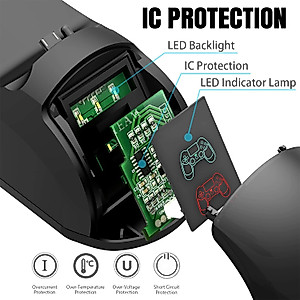 PS4 Controller Charger Charging Station, YCCSKY Wireless PS4 Chargers Controller PS 4 Twin Charger Charging Dock Station Stand PS4 Charger for PS4/PS4 Pro/PS4 Slim Controller, Black