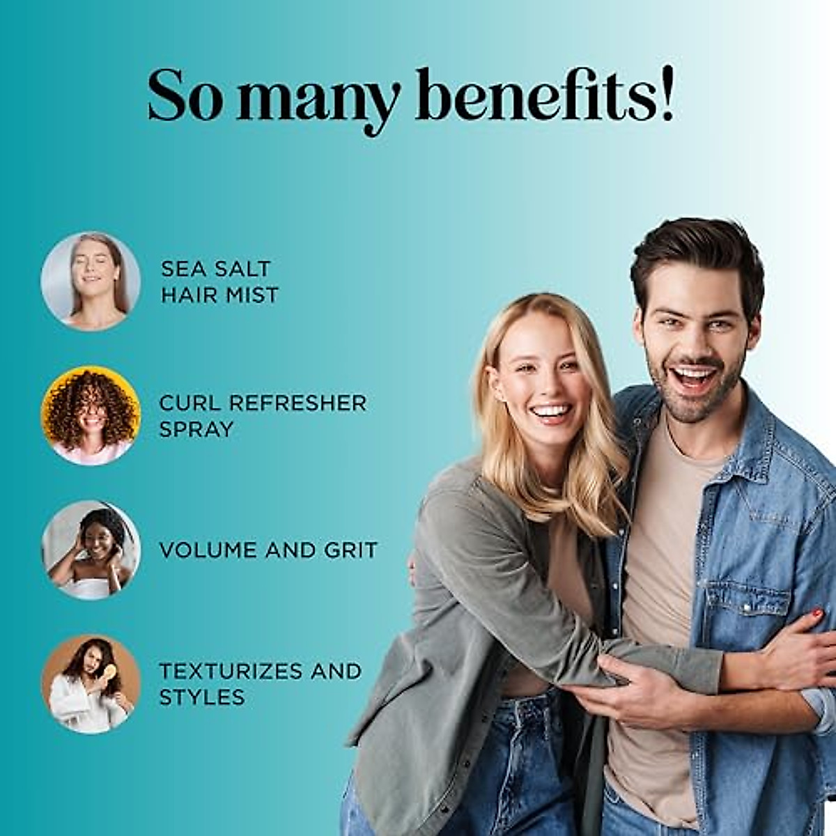 Volumizing Sea Salt Spray for Hair - Texturizing Beach Waves Spray & Hair Mist Curl Activator - Non Sticky Styling Beach Hair Spray for Men and Women with Nourishing Sea Kelp Extract and Argan Oil 8oz