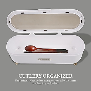 Luxshiny Storage Drawers Utensil Case Portable Flatware Case Flatware Storage Case Seasoning Box For Straw Spoon Fork Chopsticks Utensil Holder Utensil Sets