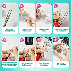 Nano Tape Bubble Kit, Nano Double Sided Adhesive Tape Bubbles, Handmade DIY Nano Stress Balls Kit for Boys and Girls Party Favors and Kids Craft Fidget Toys Set 2PCS (2"&1.2")