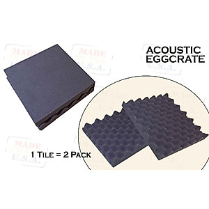 Mybecca 6 Pack Acoustic Panels Studio Foam Egg Crate 1/2" X 12" X 12"