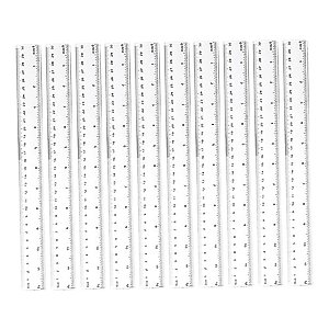 NUOBESTY 20pcs Ruler Ruler Rulers Shatterproof Ruler Clear Ruler Metric Ruler Plastic Rulers Classroom Supplies Technical Drawing Ruler Rulers Bulk for Classroom Use Scale