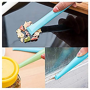 Cleaning Scraper Tool Kitchen Plastic Scraper Multipurpose Stiff Grill Scraper Scratch Free Cleaning Tool Can Opener Sticker Scraper Label Remover Gum Scraper Bottle Opener – 3 PCS