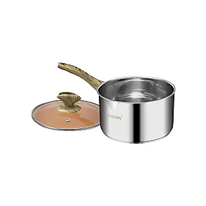 VENTION 2 Quart Stainless Steel Saucepan with Lid, Sauce Pan with Pour Spout, Small Pots for Cooking, Left Hand