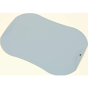 doblé Non-Scratch Flexible Cutting Board for Chopping, Scratch Free Juice Grooves with Easy Grip Handle, Non-Slip Dishwasher Safe for Kitchen (Medium (13.5" x 9.3"), Blue gray)