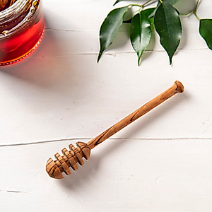 Honey Dipper, Olive Wood Honey Stick, Handcrafted Honey Spoon 6-Inches (6 Inch)
