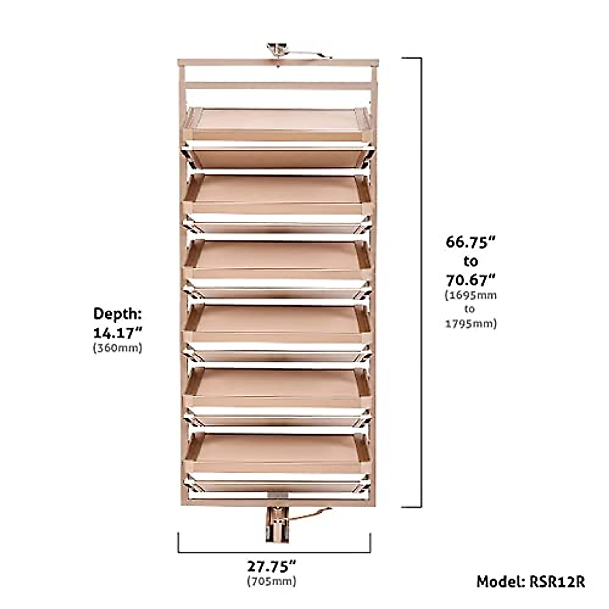 360 degree rotating shoe rack for any tall or short cabinet deeper than 15" (12 Layers, Black Gray)