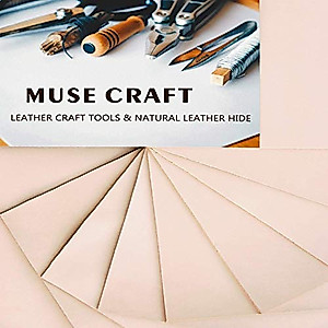 Muse Craft Flawless 12''X24'' 5-6oz Vegetable Tanned Leather Precut| Import A Grade Tooling Leather Hide 1.9-2.3mm| Full Grain Veg Tan Leather for Tooling, Carving, Dyeing, Embossing(12''x24'')