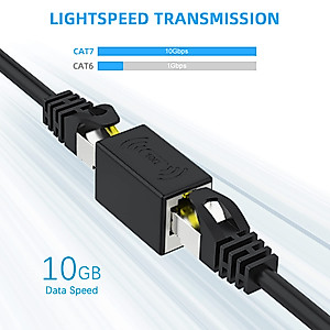 JODROAD RJ45 Coupler, Ethernet Couplers, Ethernet Extender Adapter, Cat8 Cat7 Cat6 Cat5e Cat5 Inline Coupler, Ethernet Connector Female to Female (2Pcs, Black)