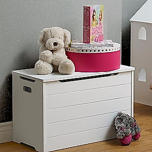 Sorelle Furniture Farmhouse Kids Toy Box, Childrens Storage Box, Wood Toy Chest for Kids, Toy Storage Solution-Childrens Furniture-White