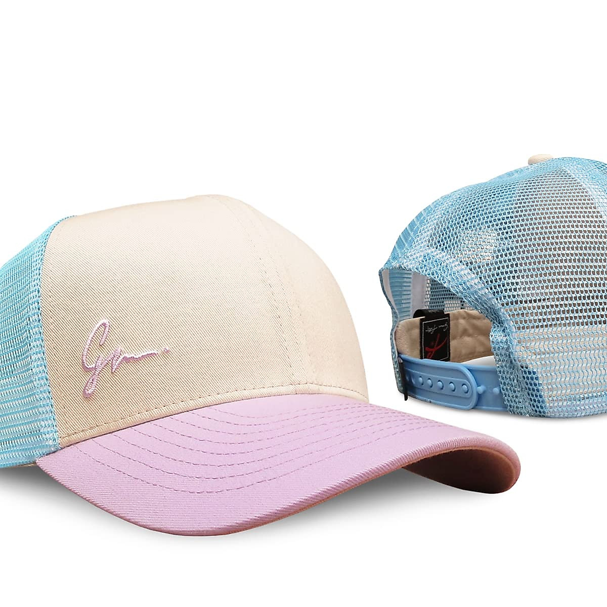 Grace Folly Beach Trucker Hats for Women- Snapback Baseball Cap for Summer (Classic Blue & Lavender)
