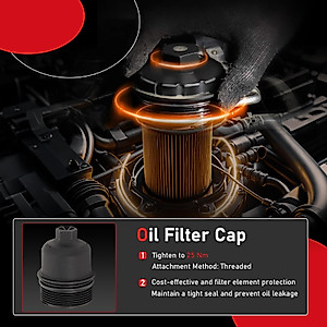 HRepair 926-959 926-876 Engine Oil Cooler 3.6 Oil Filter Housing Assembly, Oil Cooler Housing For Jeep Wrangler Cherokee Dodge Charger Journey Challenger Chrysler 200 300 Town & Country