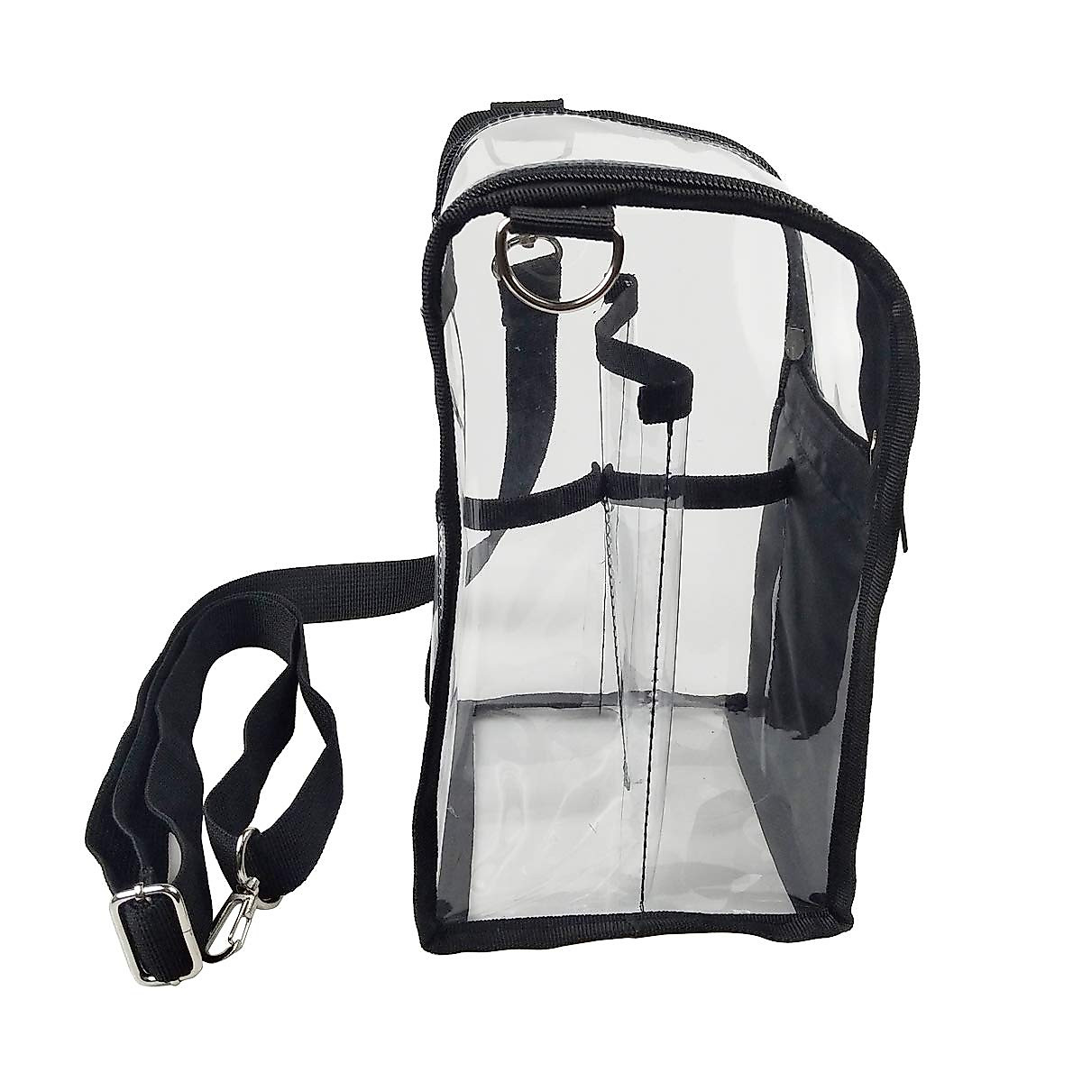 Jula Vance Transparent PVC Small Makeup Brush Buddy Make Up Brush Holder Clear Makeup Brush Makeup Tool Organizer Bag Makeup Brush Bag with Shoulder Strap