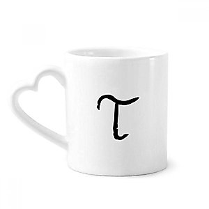 Greek Alphabet Tau Black silhouette Mug Coffee Ceramic Drinkware Glass Heart Cup