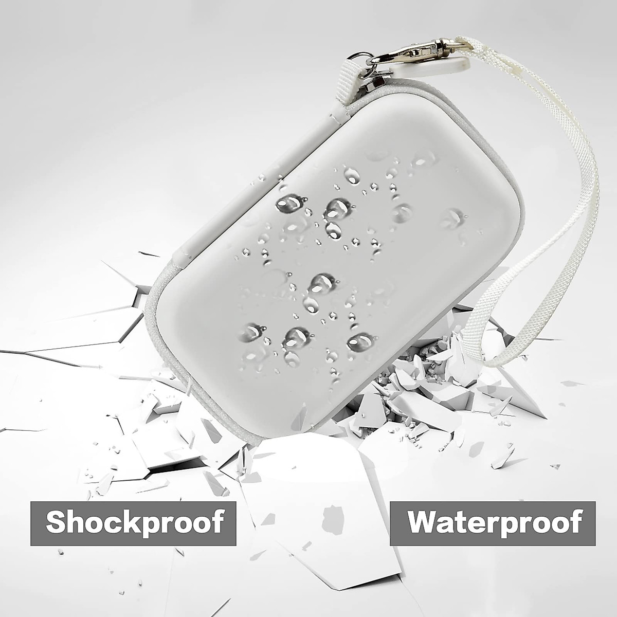 ANKHOH Label Makers Case Compatible with Label Maker Machine and Taps, Mini Sticker Maker Labeling Printer Storage Organizer Holder Fits for USB Cable and Accessories-Box Only, White