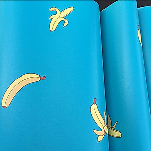 HOYOYO 17.8 x 78 Inches Self-Adhesive Shelf Liner, Self Adhesive Dresser Drawer Paper Wall Sticket Home Decoration,Blue Banana for Kids