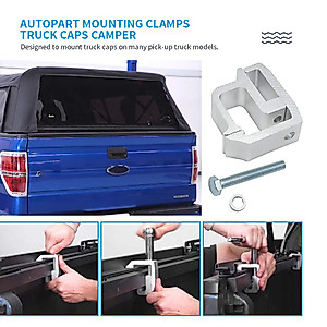 Mounting Clamps Truck Caps Topper Camper Shell Mounting Clamps Powder-Coated Replacement for Chevy Silverado Sierra 1500 2500 3500 Replacement for Toyota Tundra (4 pcs)
