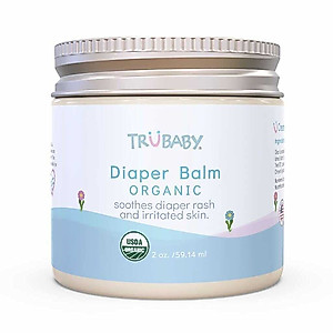 TruKid Organic Diaper Balm | Nourishes Sensitive Skin, Natural Ointment To Nourish And Protect From Infection, Chafing And Irritation By Trubaby, 2-Fluid Ounce