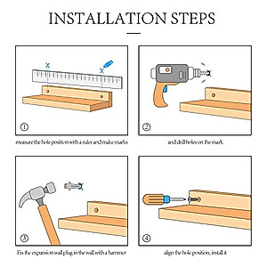 Freezing point Set of 2 Natural Wood 8Inch Small Wall Shelf Mini Floating Shelves for Wall Decor Plant Collectibles Mounted Kitchen Bathroom Bedroom Corner Decorative Storage Tiny Stand Black Grey