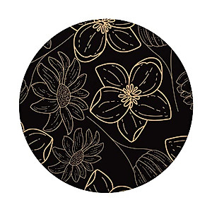 vintage floral engraving style PopSockets Swappable PopGrip
