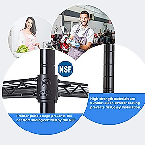 4 Tier Wire Shelving Rack Wire Shelving Unit, Metal Steel Shelves Adjustable Storage Organizer,1000 LBS Capacity, 54" H x 36" W x 14" D, Garage Shelving Rack for Office Kitchen Pantry Black