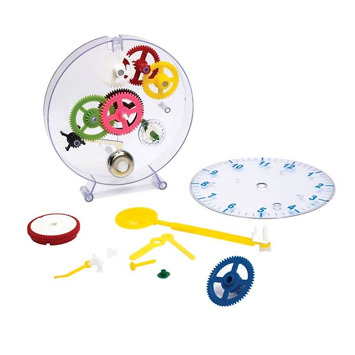 Happy Puzzle Company The Amazing Clock Kit - Construct your own colorful real working clock. Educational toy that teaches how clocks work, and doubles as an actual wind-up clock.