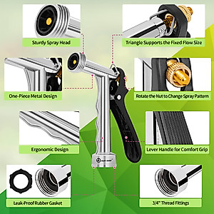 AUTOMAN Garden Hose Nozzle, 2 Pack High Pressure Nozzles, Full Size Pistol Grip Water Sprayer with Threaded Front, Adjustable Spray Water Flow for Car Washing, Plants Watering,Pets Showering, Cleaning