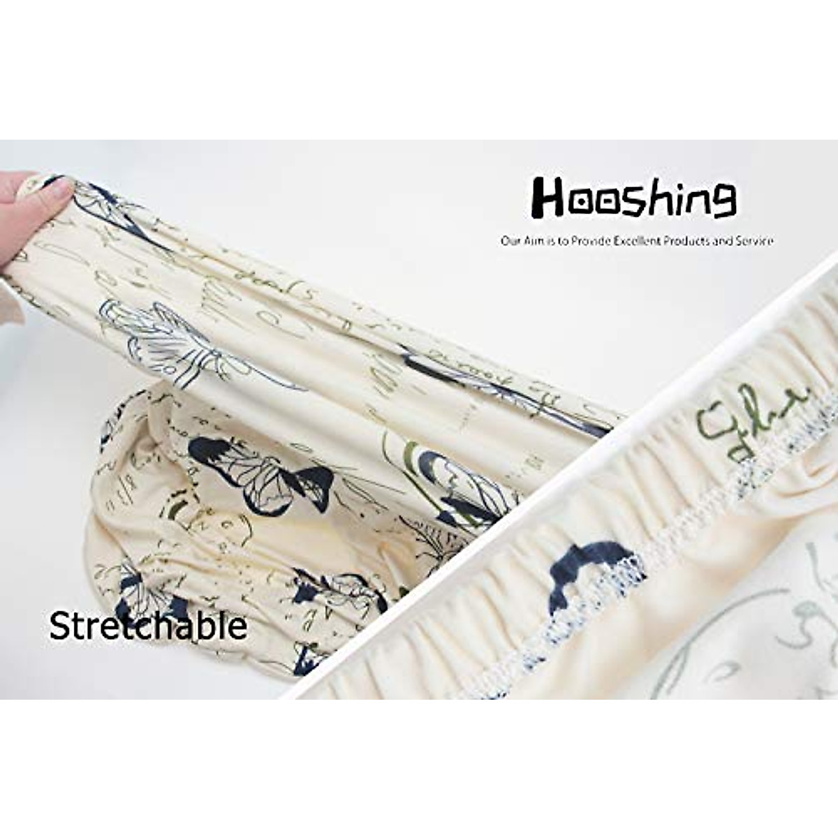 Hooshing Chair Covers Butterfly Stretch Washable Durable for Dining Room Set of 2