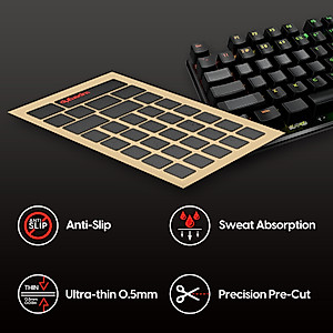 Pulsar Gaming Gears SUPERGRIP Pre-cut Keyboard Griptape Pre-laminated Sweat Absorbing High Performance Universal Anti Slip Mouse Keycap Grip tape Ultra-thin 0.5mm (0.02in)