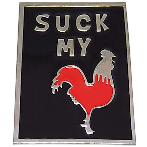 Trade Winds Suck My Cock Chicken Rooster 2-7/8" x 3-1/2" Belt Buckle