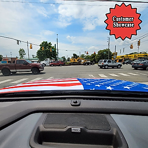 Hood's Flags] American Flag Car Hood Cover 63"x47" (120x160cm) - Universal Fit for Trucks, Car, SUV, or Van. Polyester Spandex Material, Weather-Resistant with Secure Fasteners