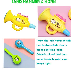 Toddler Musical Instruments Toys, Baby Maracas Shakers Percussion Mini Drum Set for Toddlers Preschool Boys and Girls（Random Color）