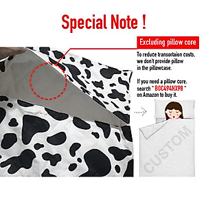 Cute Cow Toddler Nap Mat with Pillow Case and Blanket Quilt, Personalized Sleeping Bags with Name for Daycare Kindergarten Travel, Customized Slumber Bags for Kids Girls Boys, Sleep Sack