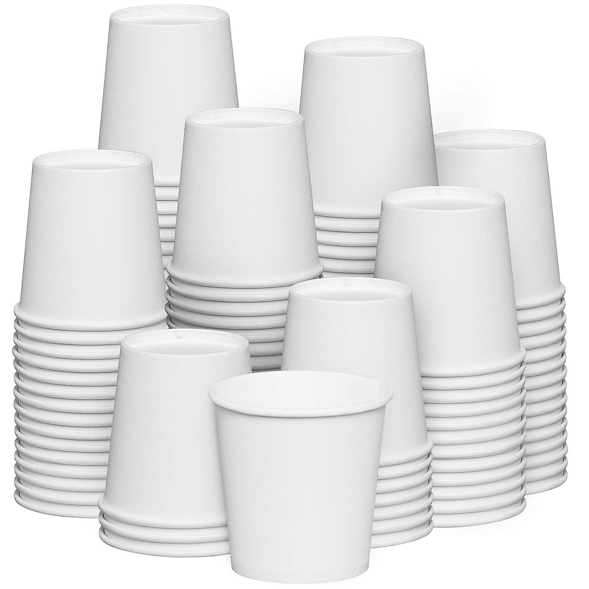 Comfy Package [4 oz. - 300 Count White Paper Cups, Small Disposable Bathroom, Espresso, Mouthwash Cups