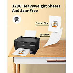 Hiipoo Sublimation Paper 8.5x11 Inch, Work with Sublimation Ink and E Sawgrass Inkjet Printers for Mugs T-Shirts Light Fabric and Other Sublimation Blanks (110 Sheets, 120G) (A-8.5x11)