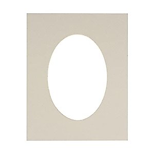 12x16 Mat Bevel Cut for 10x12 Photos - Precut Grey Oval Shaped Photo Mat Board Opening - Acid Free Matte to Protect Your Pictures - Bevel Cut for Family Photos, Pack of 1 Matboard Show Kit With Acid