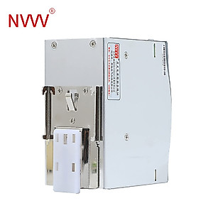 NVVV DR-120-24 AC to DC DIN-Rail Power Supply, 24V, 5 Amp, 120W, 1.5 inches, Silver+Grey