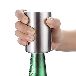 Automatic Beer Bottle Opener Syart Stainless Steel Magnetic Beer Bottle Opener magnet No Damage to Bottle Cap Opener bulk seniors(1pack)
